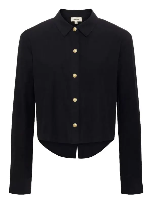 L'Agence Cosette Button Long-sleeve Shirt - Black