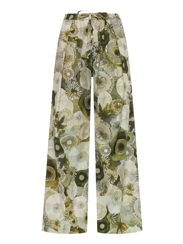 DEHA Floral-print Trousers - Green