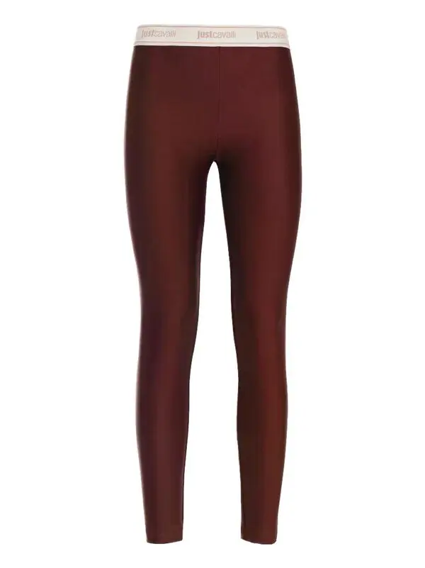 Just Cavalli Logo-waistband Leggings - Brown