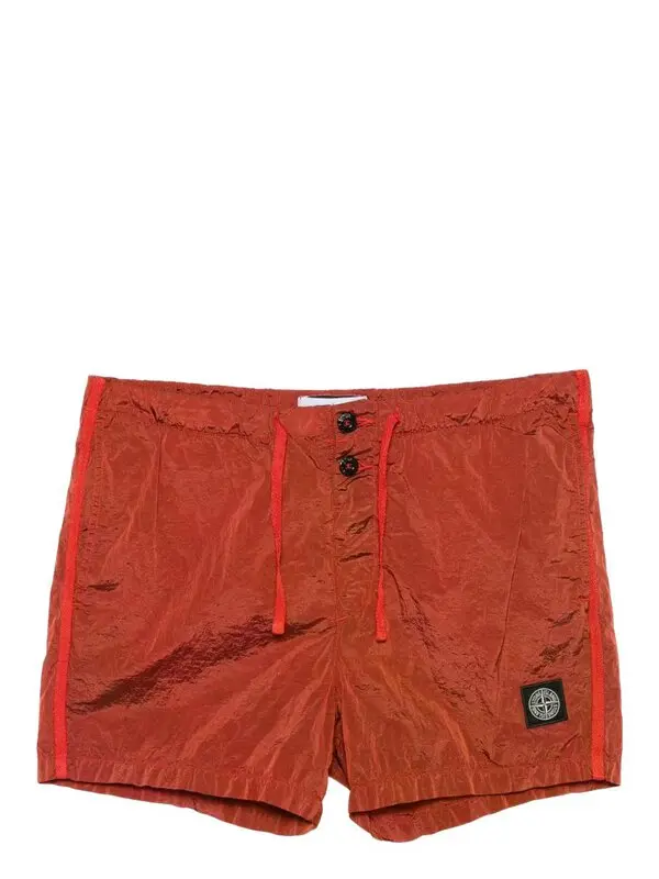 Stone Island Side-stripe Shorts - Red