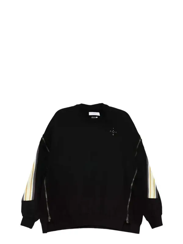 Facetasm Zipped Layered Sweatshirt - Black