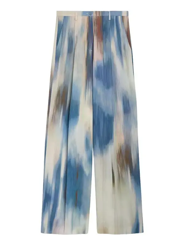 Momoni Aliento Printed Palazzo Pants - Blue