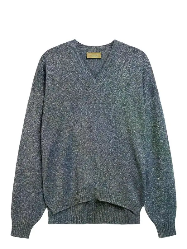 Momoni William Seamless V-neck Sweater - Blue