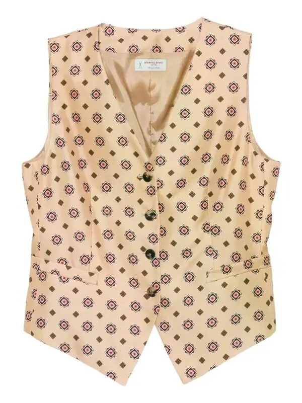 Alberto Biani Buttoned Patterned Waistcoat - Neutrals