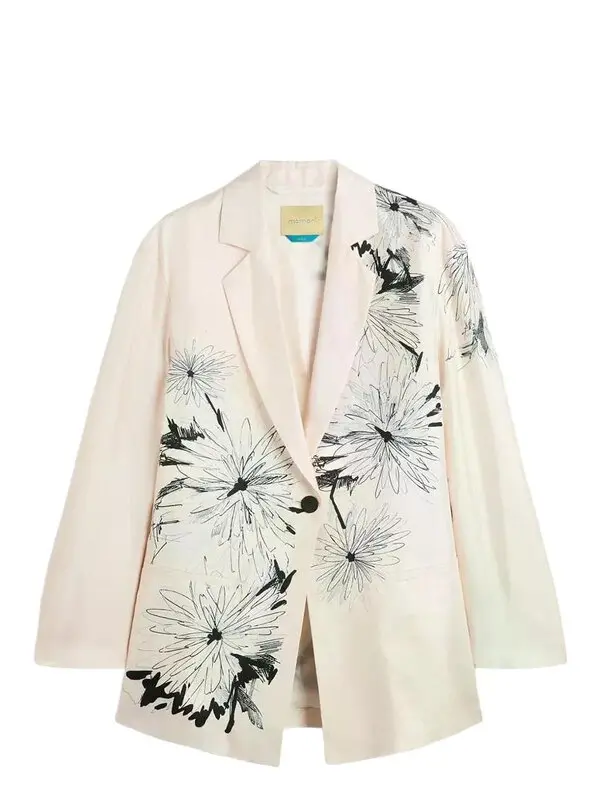 Momoni Zuni Floral-print Blazer - White