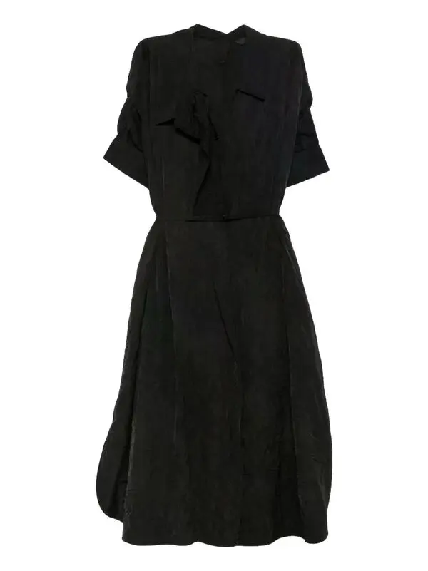 JUUN.J Crinkled Shirt Dress - Black