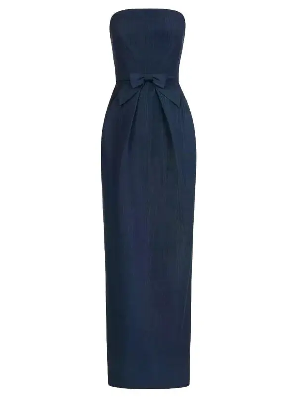 Oscar De La Renta Bow-detailed Column Gown - Blue