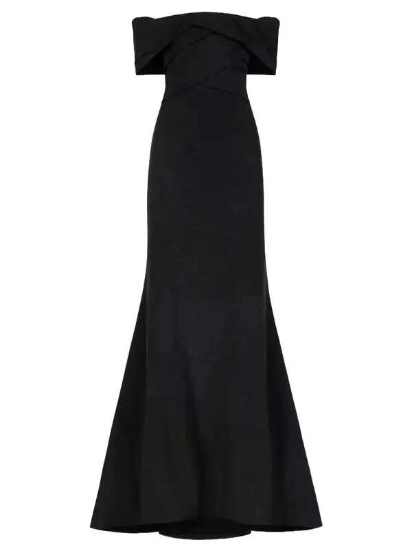 Oscar De La Renta Drape-detailed Trumpet Gown - Black