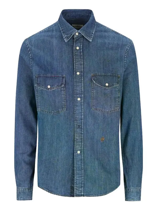 Jacob Cohen Embroidered Denim Shirt - Blue