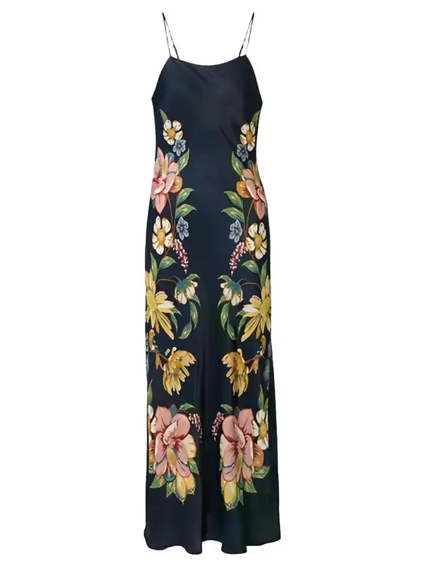 Farm Rio Floral Maxi Dress - Blue
