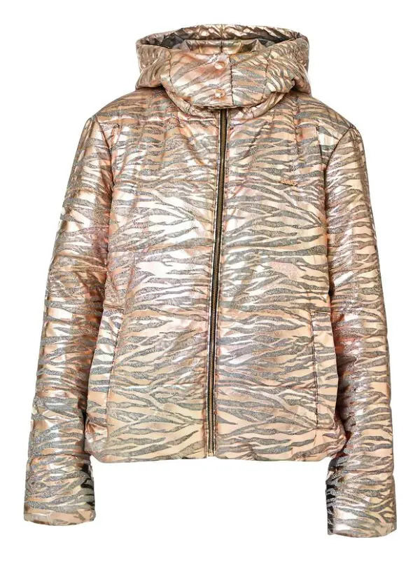 Liu Jo Hooded Zebra-pattern Jacket - Gold