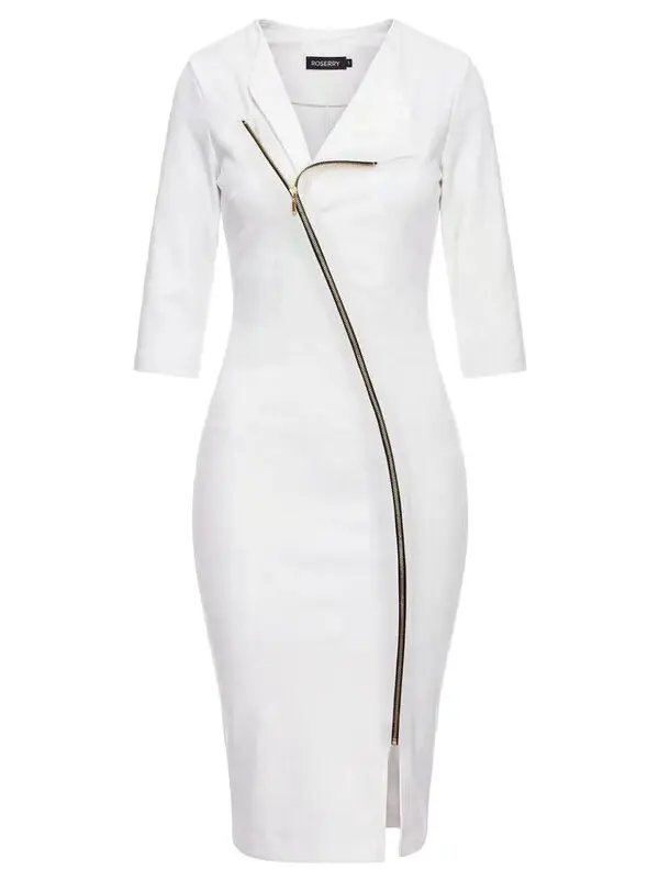 ROSERRY Zip-fastening Midi Dress - White