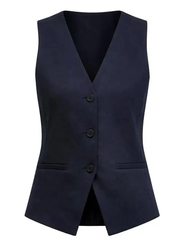 Max Mara Buttoned V-neck Waistcoat - Blue