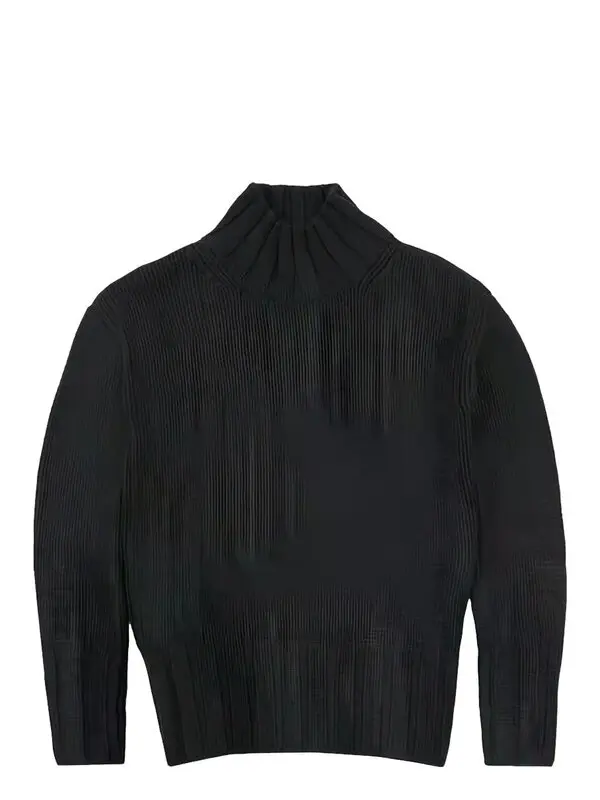 SLOWEAR Ribbed Mock Neck Sweater - Black