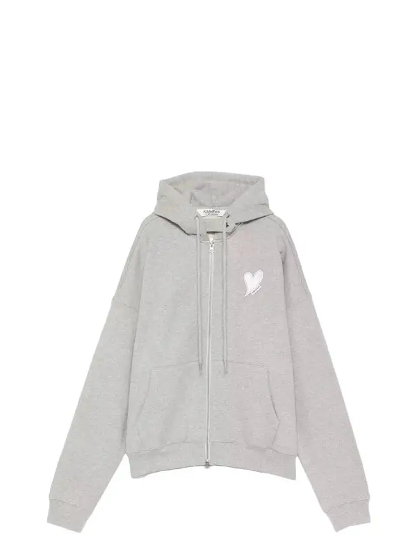 KIMHEKIM Heart-patched Zip-up Hoodie - Grey