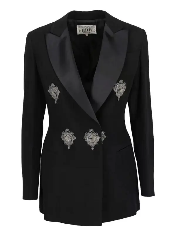 Gianfranco Ferre Decorative Double-breasted Jacket - Black