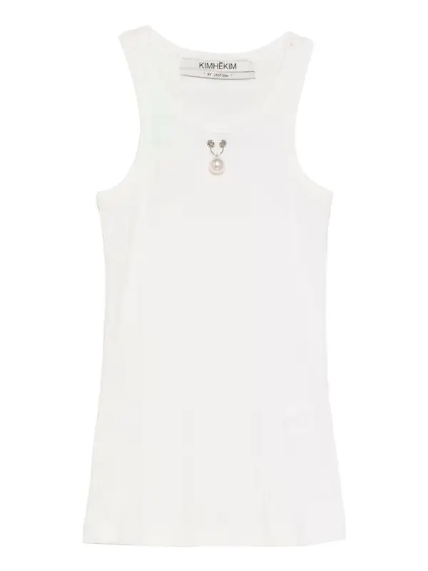 KIMHEKIM Faux-pearl Embellished Vest - White
