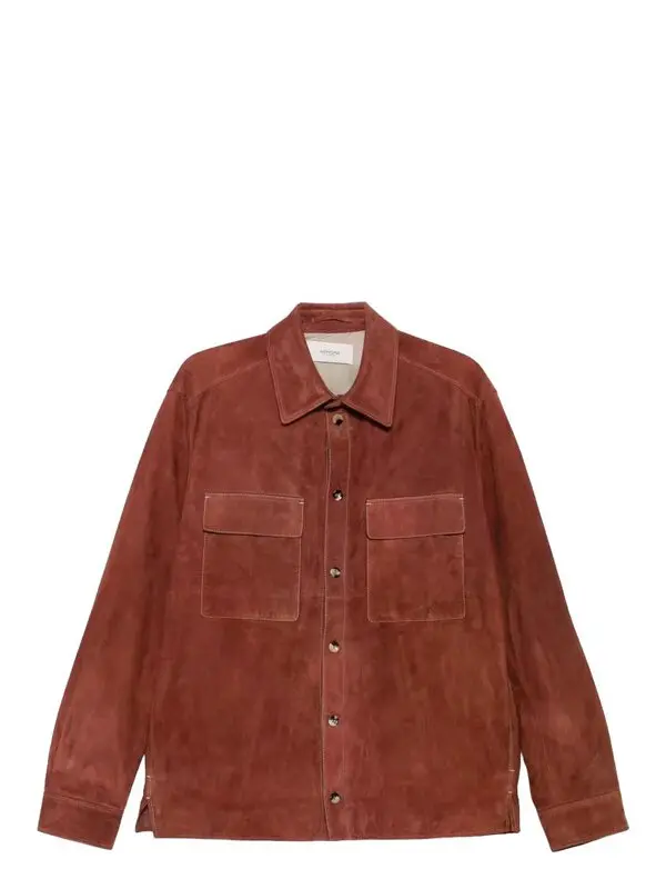 Agnona Pocket Leather Jacket - Brown