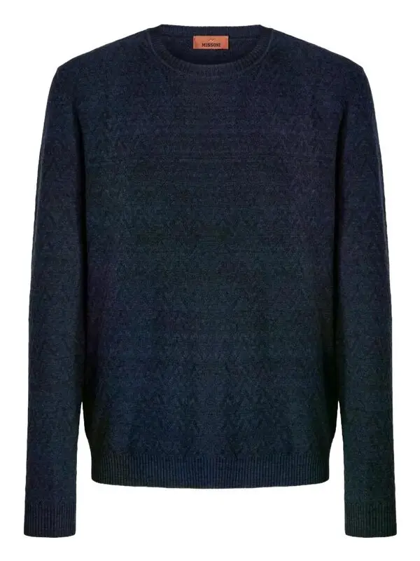 Missoni Patterned Crewneck Jumper - Blue