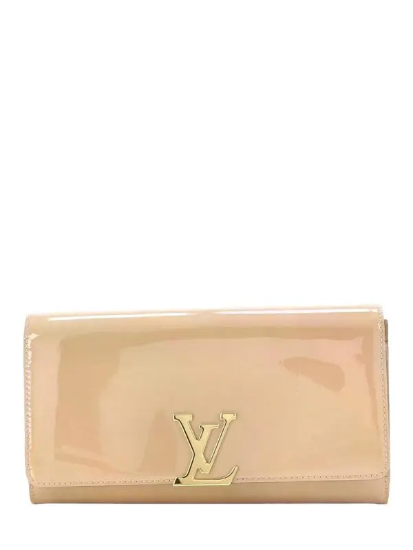 LOUIS VUITTON Small Louise Patent-leather Clutch Bag - Neutrals