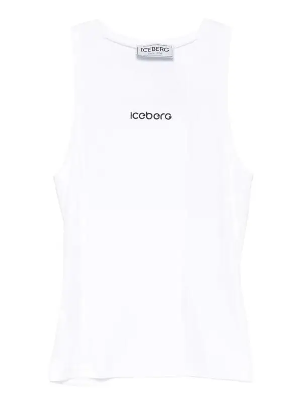 Iceberg Logo Detail Top - White