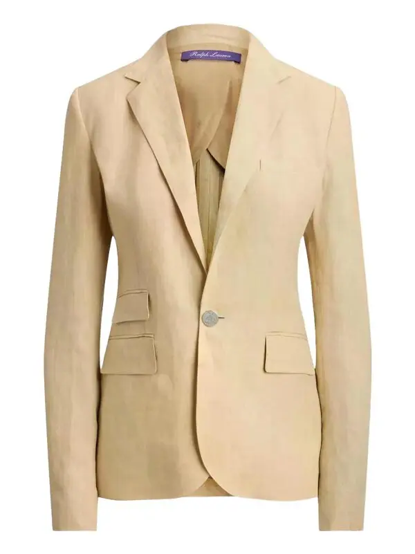 Ralph Lauren Parker Button Flapped Linen Jacket - Neutrals