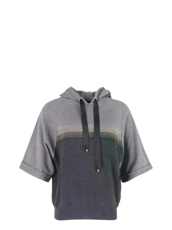 Brunello Cucinelli Short-sleeve Hoodie - Grey