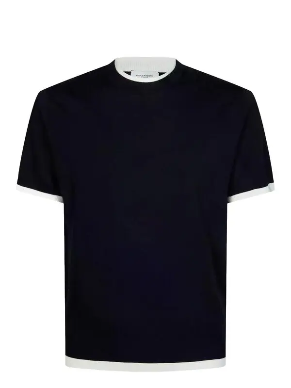 PAOLO PECORA Contrasting-trim T-shirt - Blue