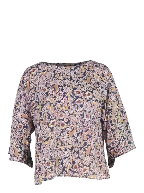 Max Mara Printed Silk Blouse - Blue
