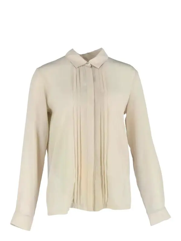 Max Mara Rennes Plissé Button-down Shirt - Neutrals