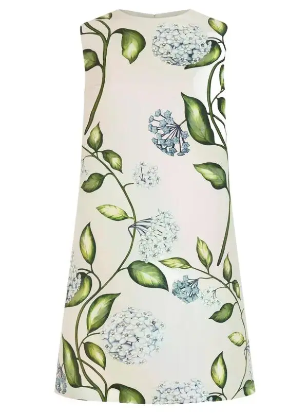 Oscar De La Renta Porcelain Flower Faille Shift Dress - Neutrals