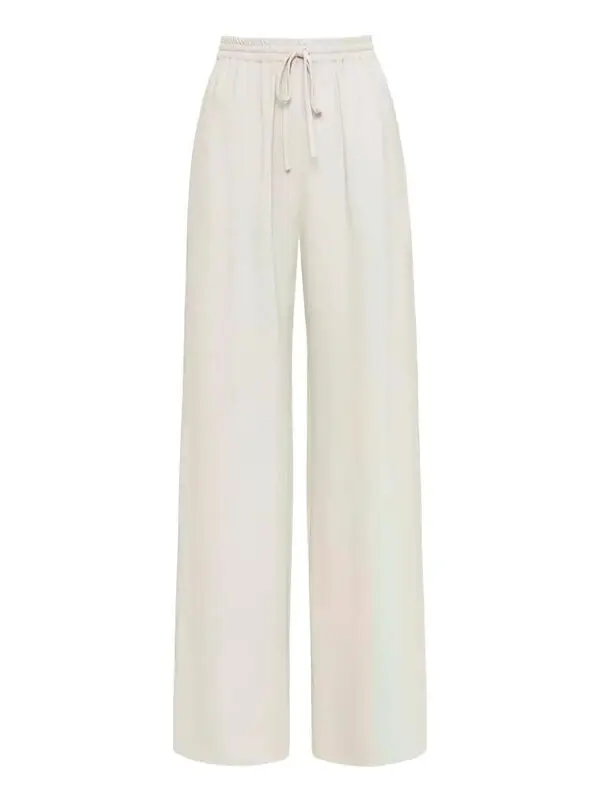 Oscar De La Renta Silk Georgette Drawstring Pant - Neutrals