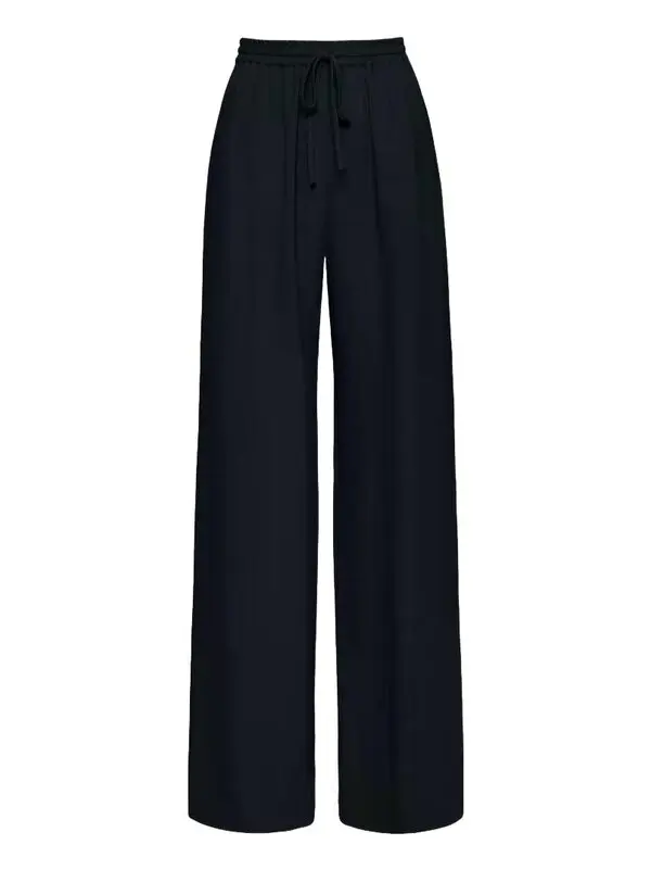Oscar De La Renta Silk Georgette Drawstring Pant - Blue