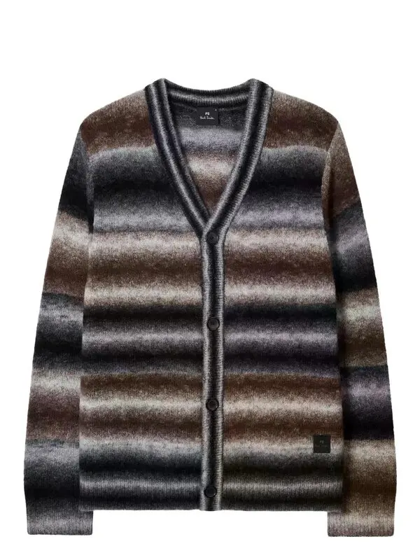 Paul Smith Striped V-neck Cardigan - Black