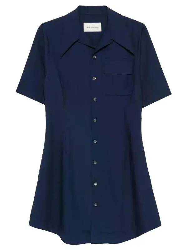 Ami Pocket A-line Dress - Blue