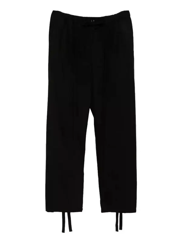 Sacai Wide-leg Trousers With Drawstring Detail - Black