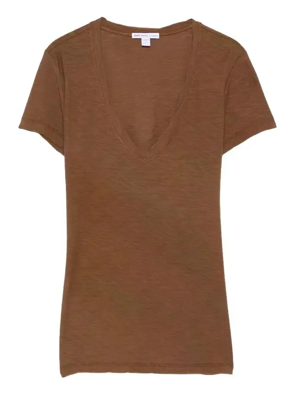 JAMES PERSE V-neck T-shirt - Brown