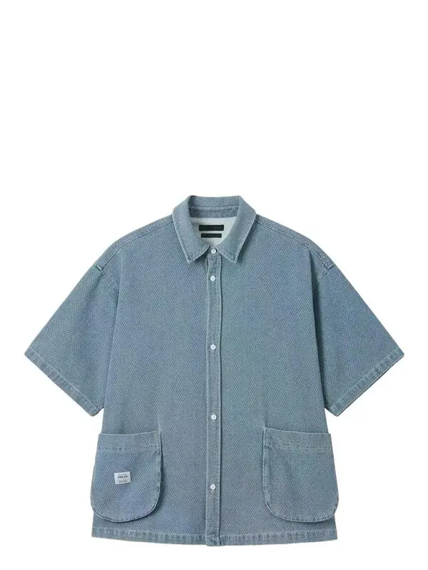 FIVE CM Patch-pocket Short-sleeve Shirt - Blue