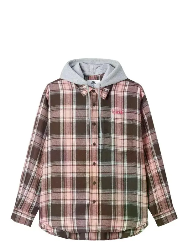 CHOCOOLATE Check-pattern Hooded Jacket - Pink