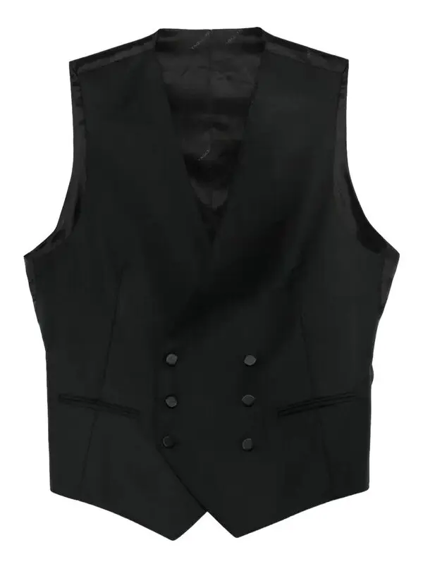 Tagliatore Button Waistcoat - Black