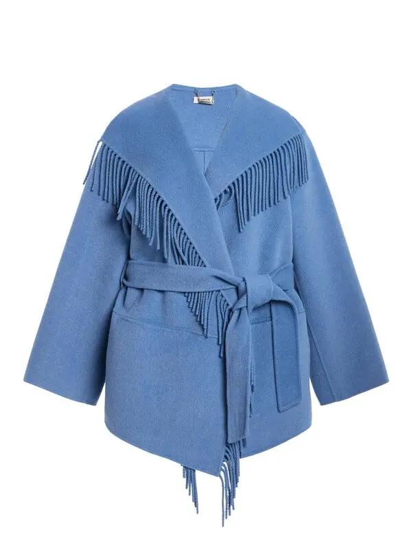 Simkhai Rowen Fringe-trimmed Jacket - Light Blue