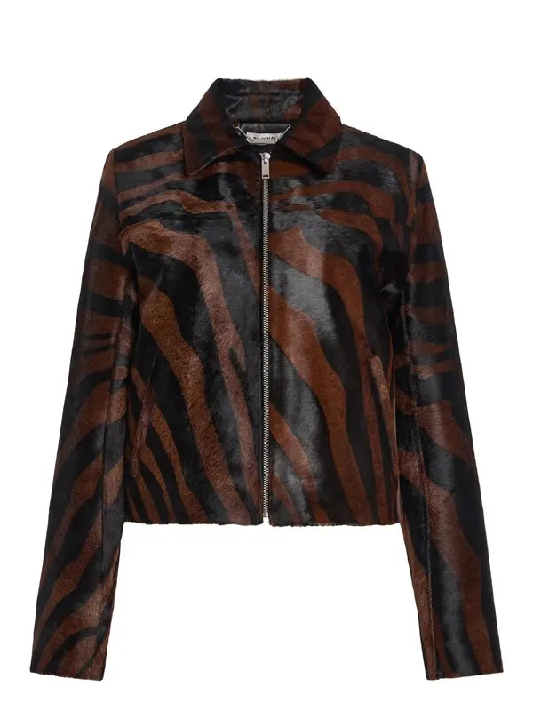 Simkhai Daria Pony Hair Leather Jacket - Print