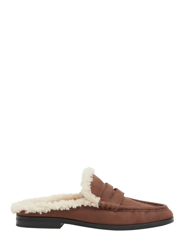 Simkhai Dean Shearling Loafer Mule - Brown