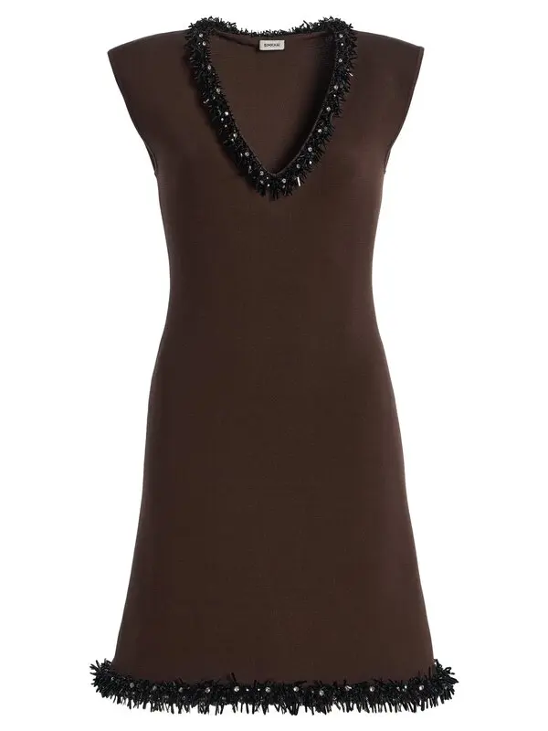 Simkhai Suki Embellished Mini Dress - Brown