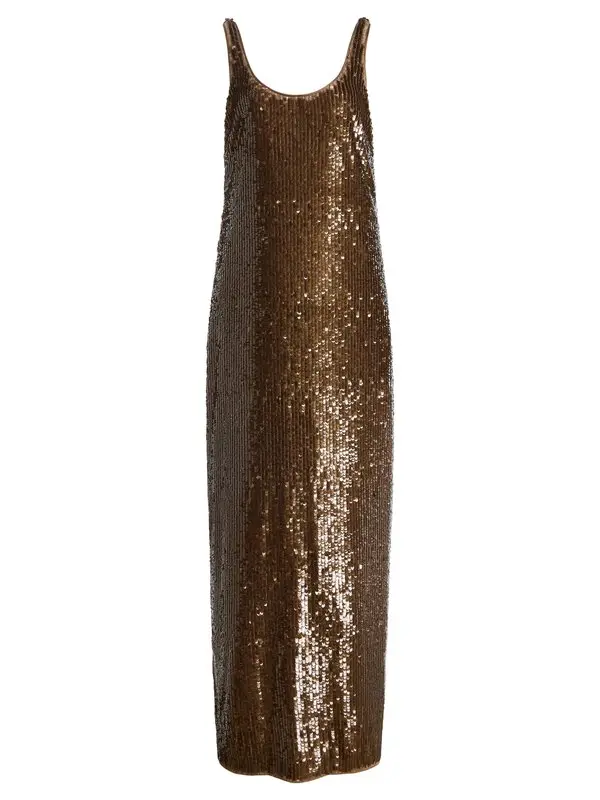 Simkhai Bex Sequined Maxi Dress - Brown