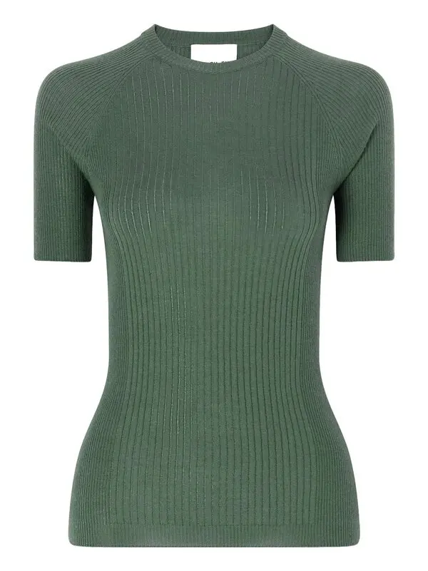 Sasuphi Ribbed Cashmere And Silk-blend T-shirt - Green