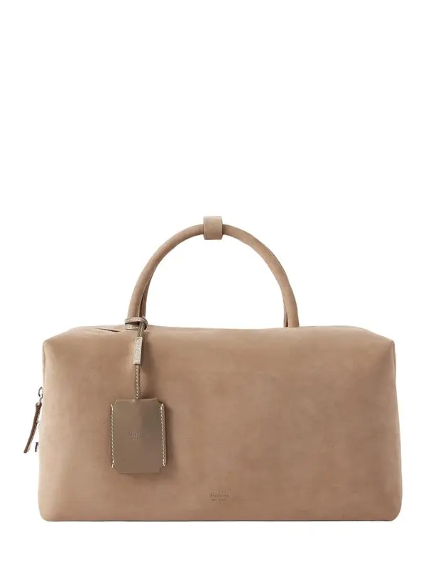 Max Mara Leather-trimmed Nubuck Tote - Brown