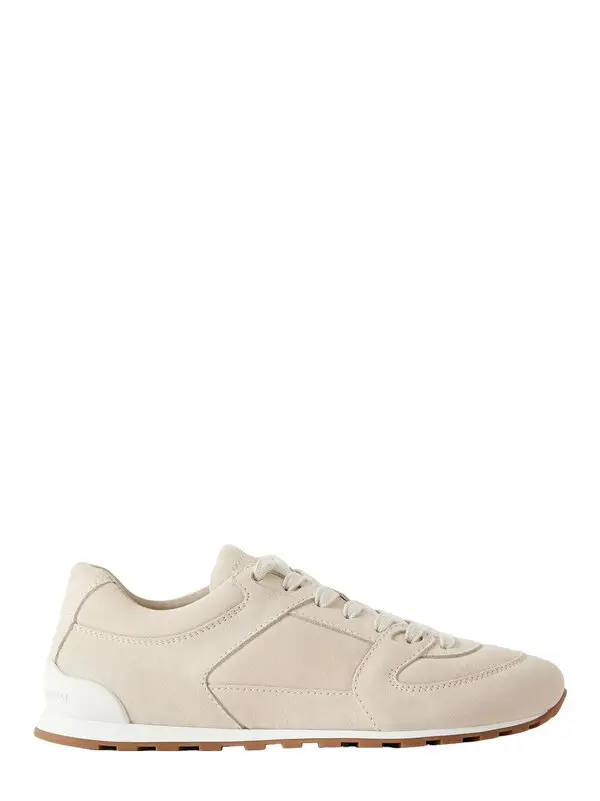 Brunello Cucinelli Suede Low Top Sneakers - Ivory