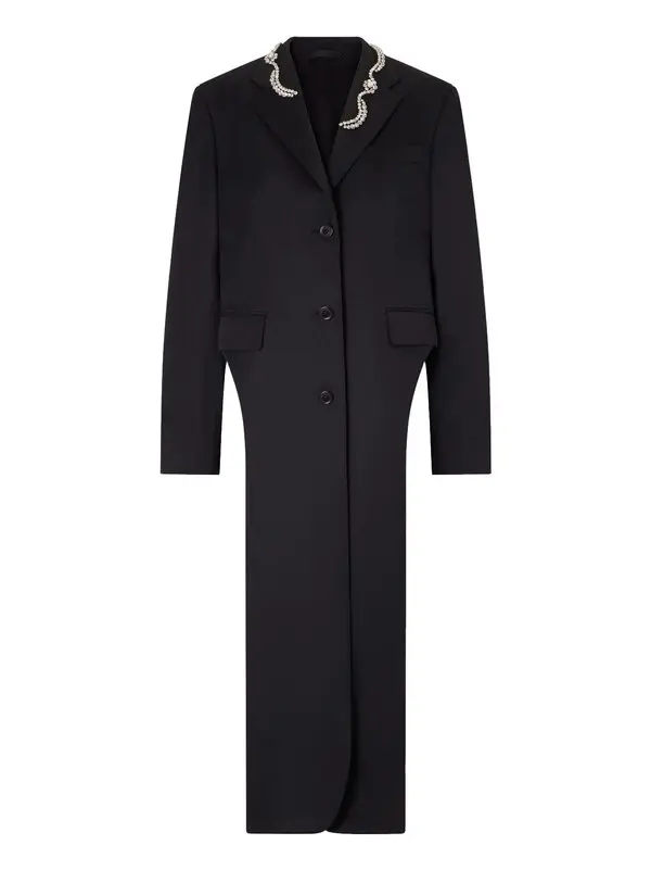 Simone Rocha Embellished Woven Coat - Black