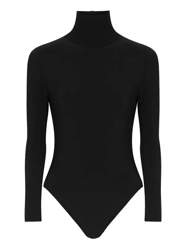 Norma Kamali Stretch-jersey Turtleneck Bodysuit - Black